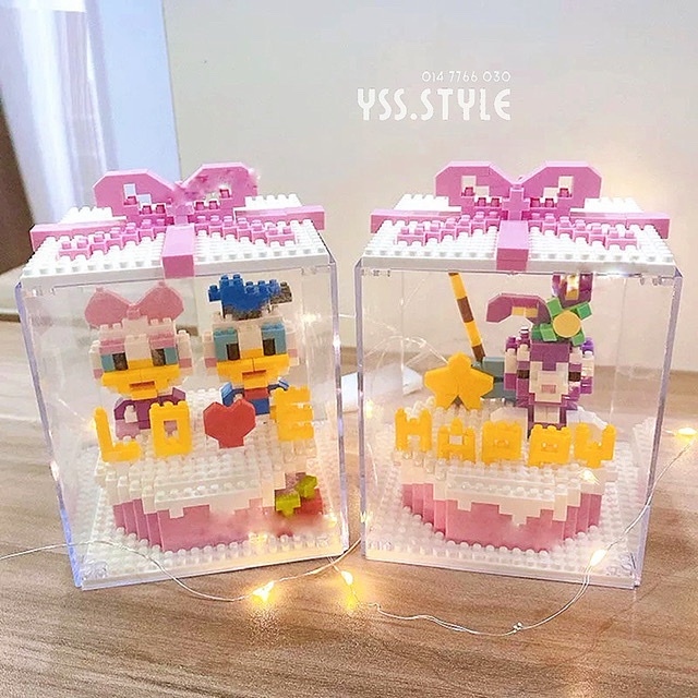 Nano Block Birthday Cake Building Blocks Particles Couple Gifts Mickey StellaLou Hadiah Pasangan ...