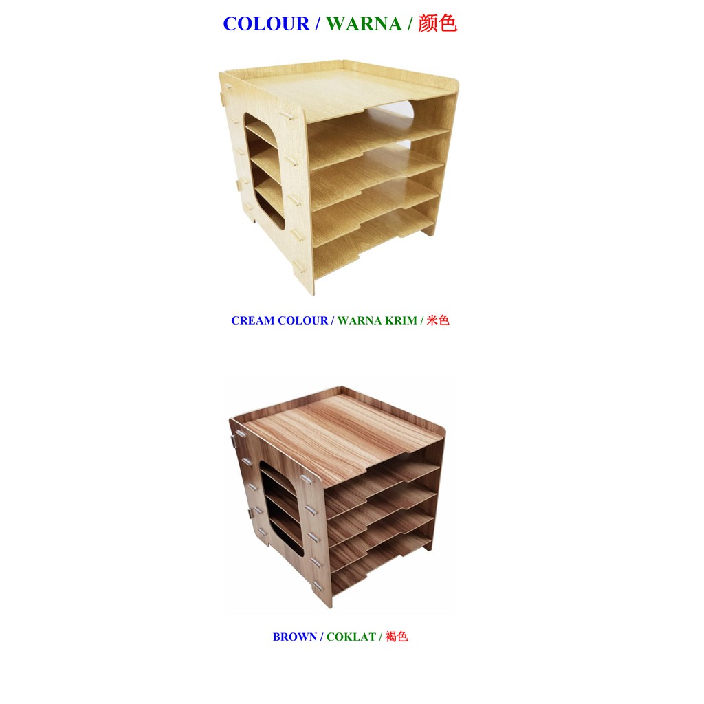 Wooden 5 Layer Desktop Rack, Wooden 5 Layer Table Rack, Document Rack ...