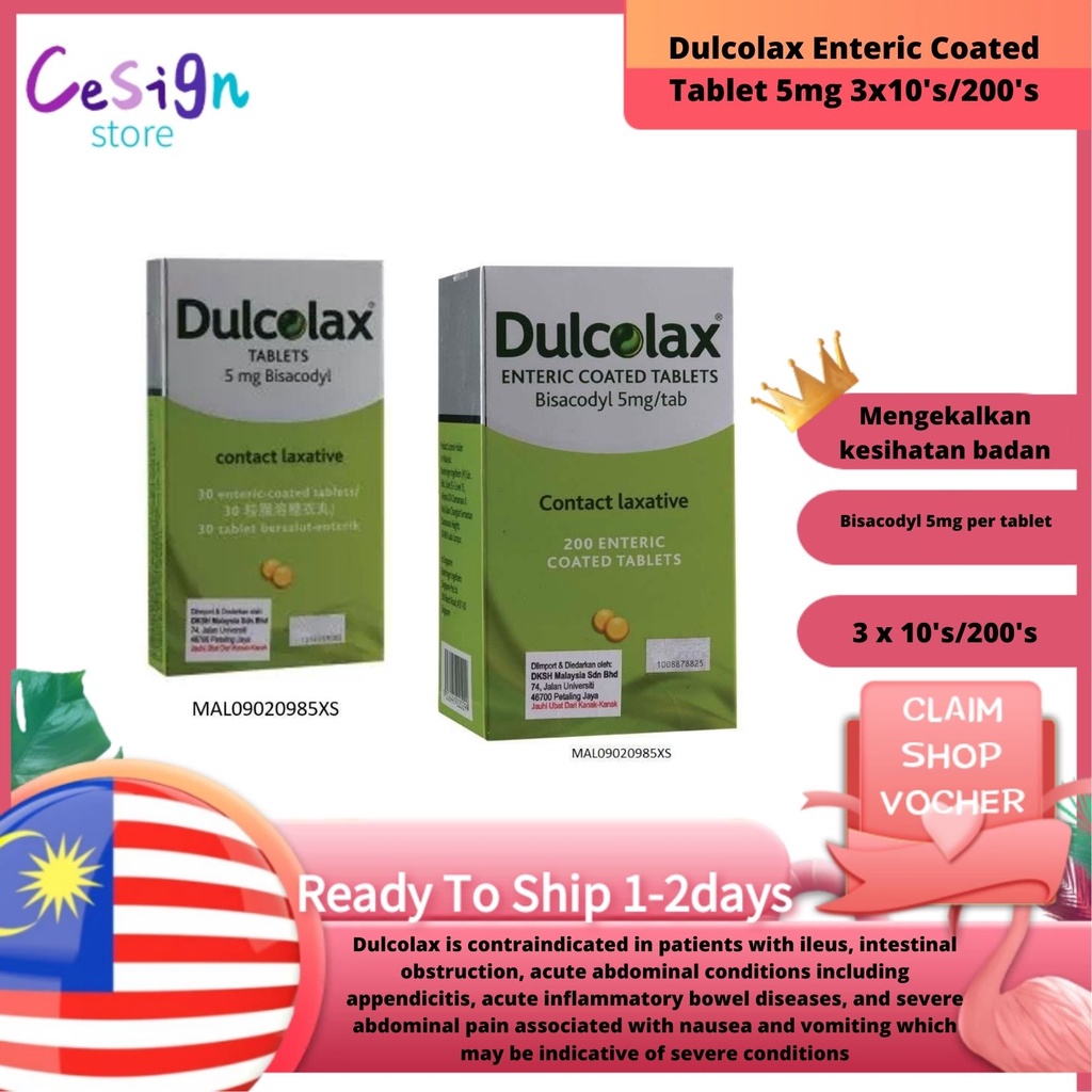 Dulcolax Enteric Coated Tablet 5mg 3x10's/200's | Shopee Malaysia