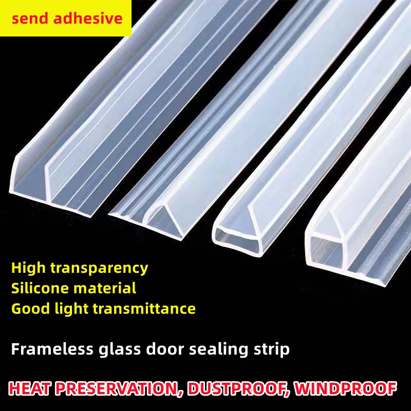 Glass Door Seal Silicone Frameless Waterproof Soundproof Bumper Strip ...