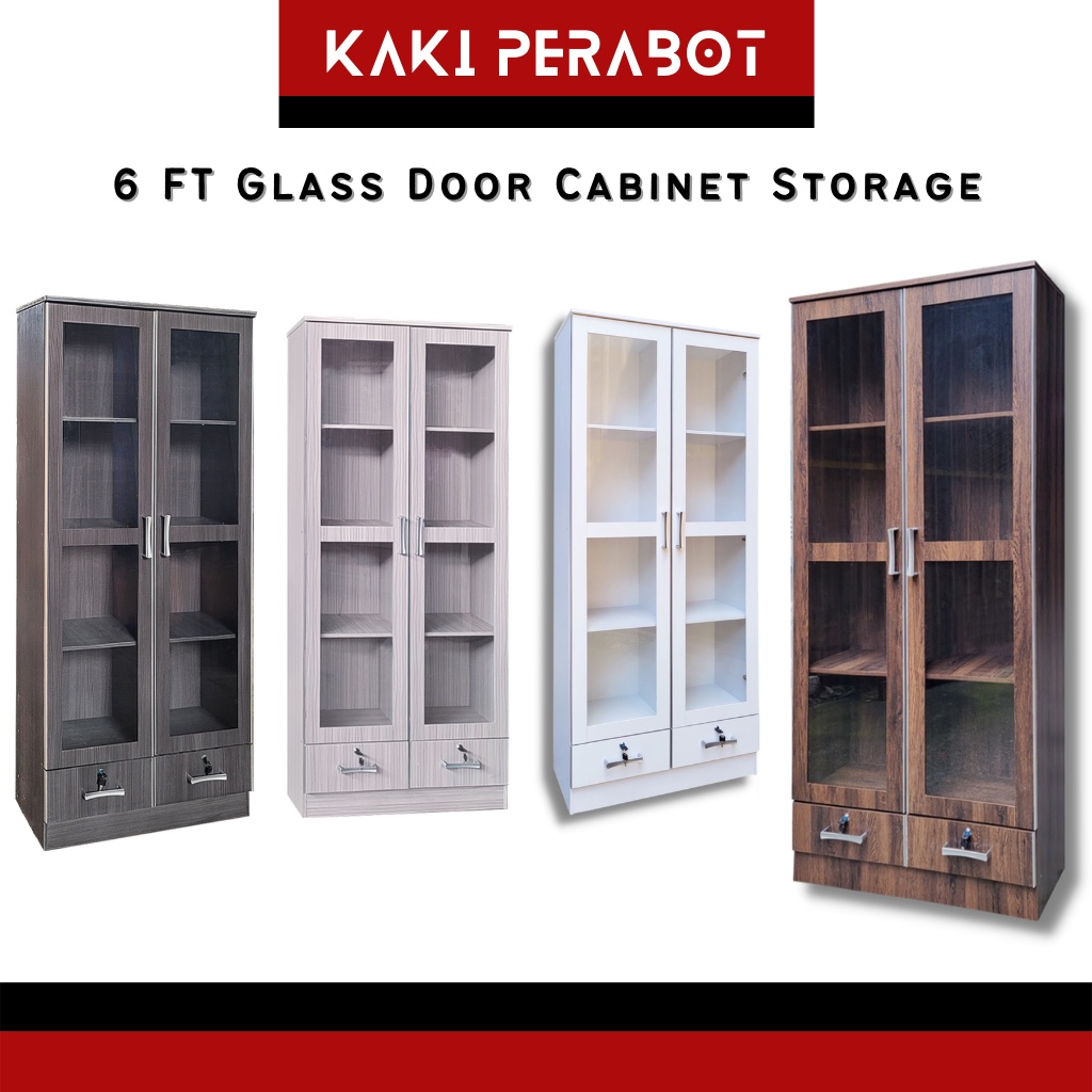 MODEN 6FT Display Cabinet Glass Cabinet File Cabinet Display Rack Book ...