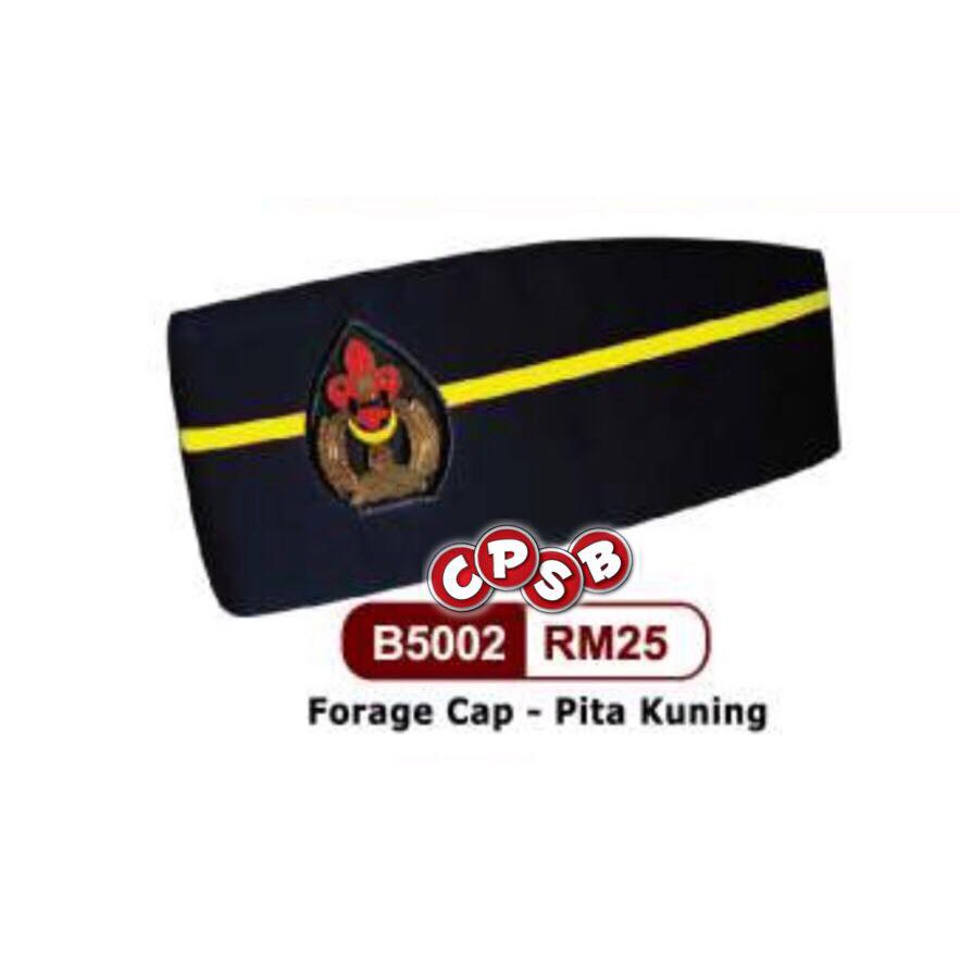 Pengakap Forage Cap Pemimpin _ Pita Kuning (With Cap Badge) | Shopee ...