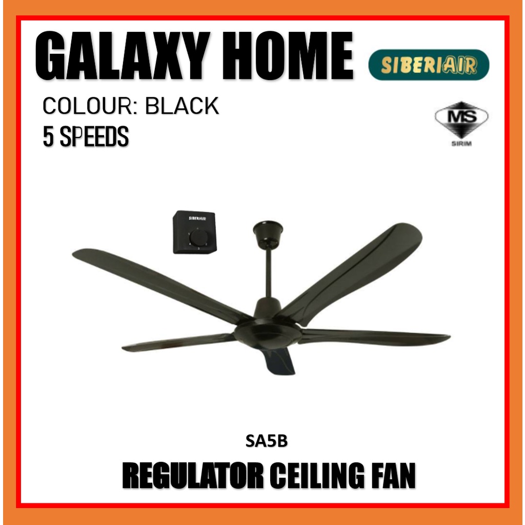 SIBERIAIR SA5B 56" 5 SPEED 5 METAL BLADE REGULATOR CEILING FAN - WITH ...