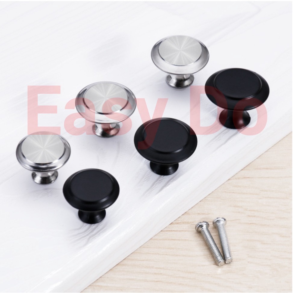 Cabinet Silver Knob Tombol Laci Pintu Stainless Steel Cupboard Drawer ...