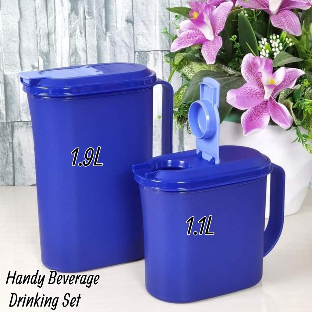 Tupperware Royale Blue Handy Beverage Drinking Pitcher Jugs Pitchers ...