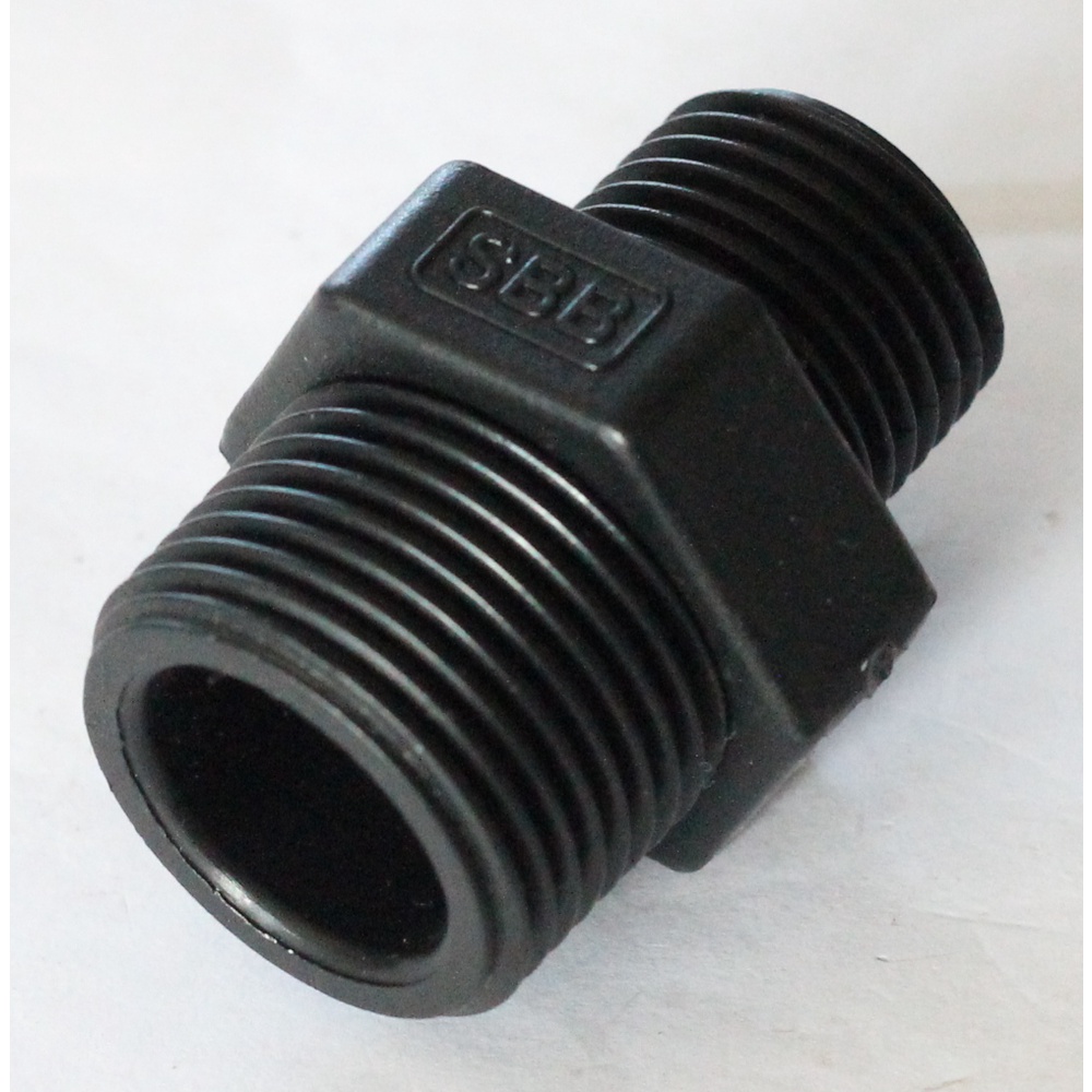 SBB Poly HDPE Reducing Reducer Nipple 3/4 inch X 1/2 inch, 20 mm X 15 ...