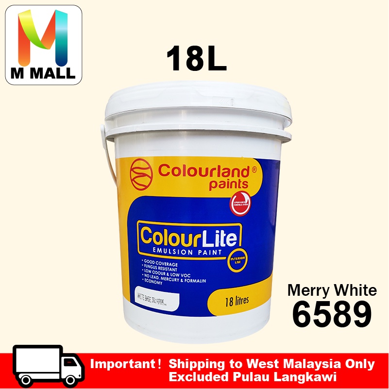 18L - Colourland Paint Interior ColourLite Merry White 6589 | Shopee ...