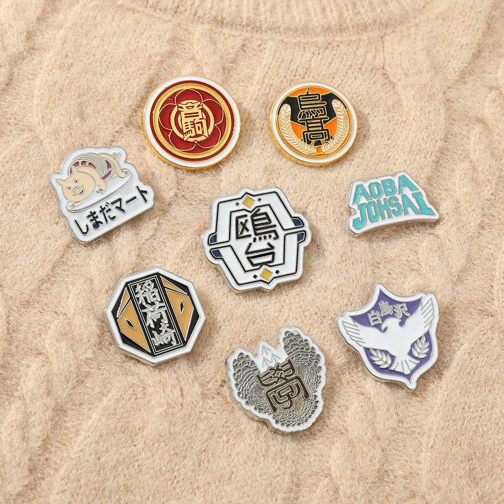 Anime Haikyuu Cosplay Badges Brooch Pins Volleyball Boy Button Badge ...