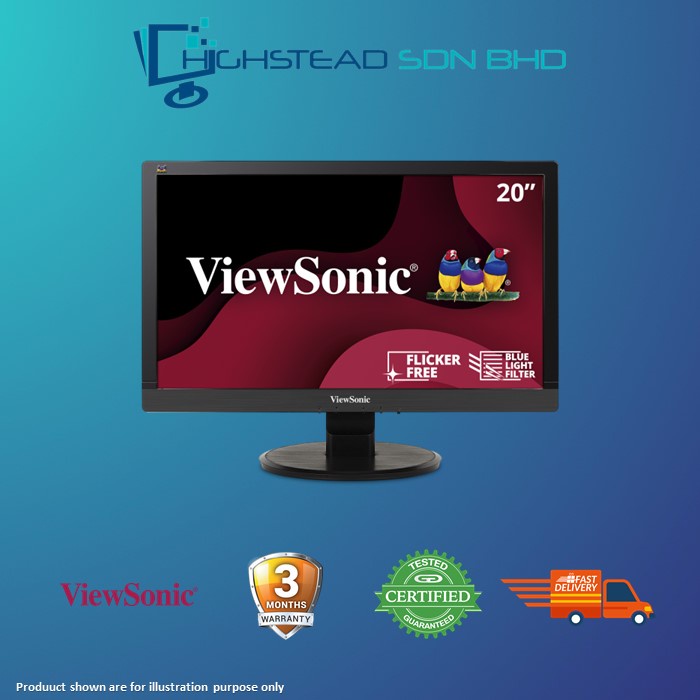 1080 FHD ViewSonic LED Backlit 20" LCD Monitor VA2055Sm | Shopee Malaysia