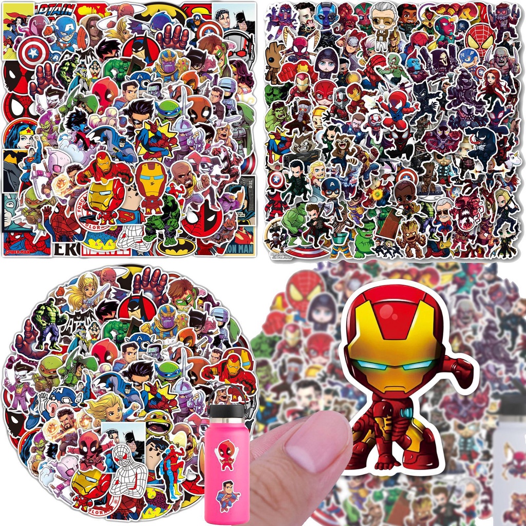 200/100/50PCS Disney Marvel The Avengers Cute Super Hero Cartoon ...