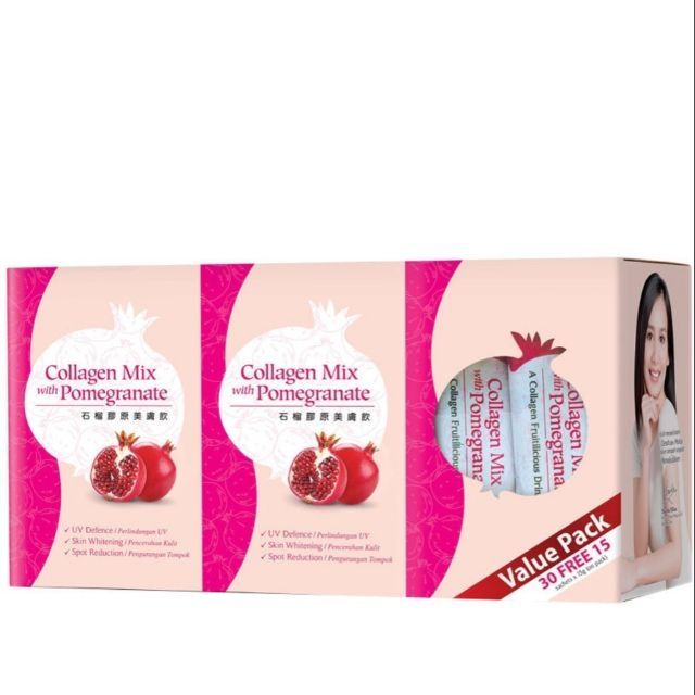 ( Ready Stock ) 30+15 sachets BEAUXLIM Collagen Mix with Pomegranate ...