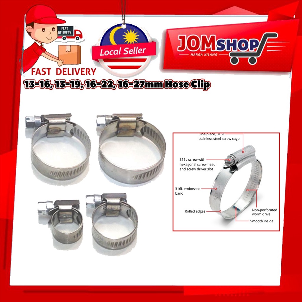 304 Stainless Steel Hose Clip/Oil Clip /Radiator hose clip German Type ...
