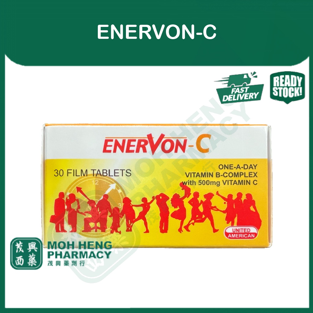 ENERVON-C Vit B Complex with 500mg Vit C (30 tablets)(Exp 9/2023 ...