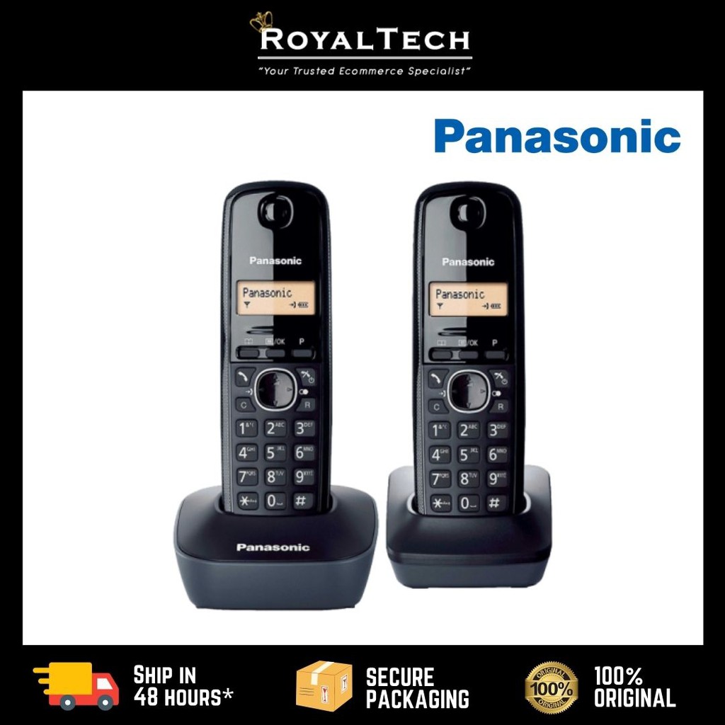 PANASONIC Digital Cordless Phone DECT PHONE KX-TG1612ML KX-TG1612 BLACK (TM Line / Maxis / Home ...