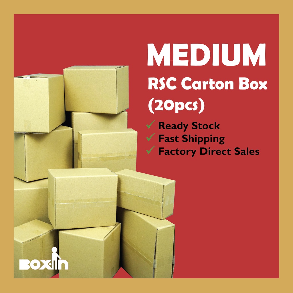 20pcs Medium Carton Box / Box / Packaging Box / Storage Box / Kotak ...