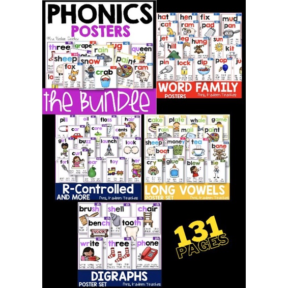 Phonics Posters The Bundle Preschool Kindergarten 🌻[021][PDF]🌻 131 ...