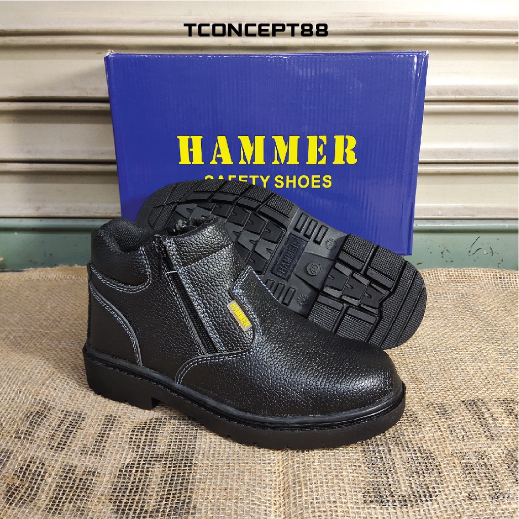 HAMMER Safety Shoes Steel Toe Mid Cut | Shopee Malaysia