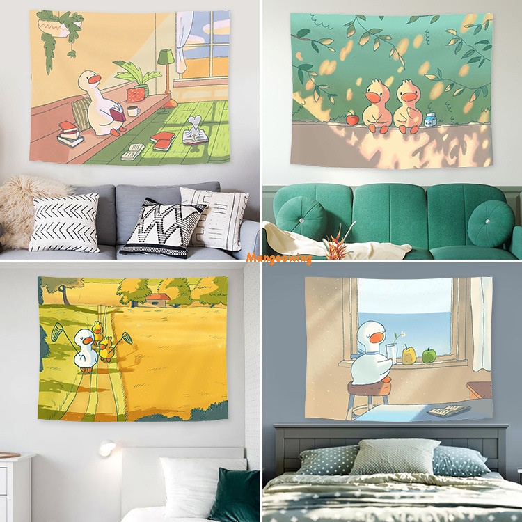 Customize Cartoon Duck Wall Hanging Tapestry 200*150cm Large Sofa ...