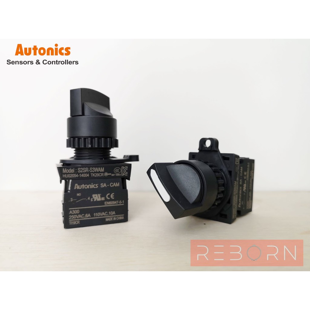 AUTONICS 22mm S2SR Series 2 Position Selector Switch（ON/OFF），S2SR-S3WAM ...