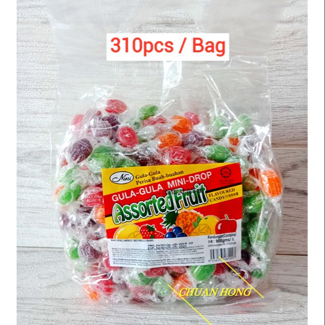 Gula Mini Drop Assorted Fruit Candy 300pcs+- / Bag | Shopee Malaysia