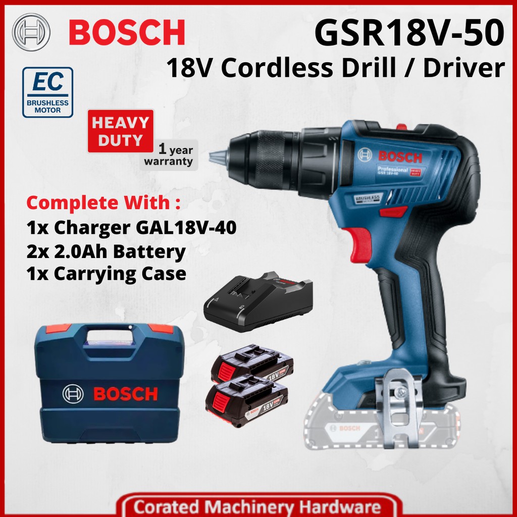 [CORATED] BOSCH GSR18V-50 18V CORDLESS DRILL/DRIVER (BRUSHLESS) BATTERY ...
