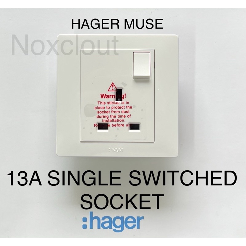 HAGER MUSE 13A SINGLE SWITCH SOCKET suis 3 pin (SIRIM APPROVED ...
