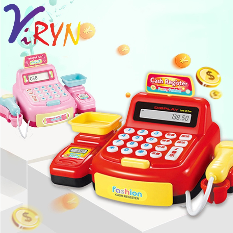 ViRYN Pretend Cashier Toy Supermarket Cash Register Machine With Light ...