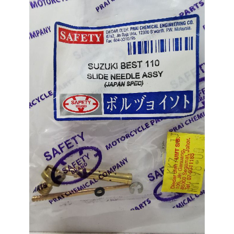 SUZUKI RC110 BEST SAFETY Slide Needle Assy Jarum Jet Slide Set 100% ...