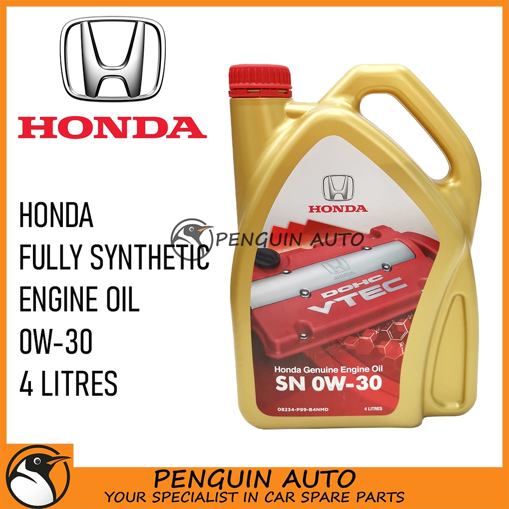 HONDA GENUINE FULLY SYNTHETIC SN 0W-30 ENGINE OIL 4 LITRES | Shopee ...