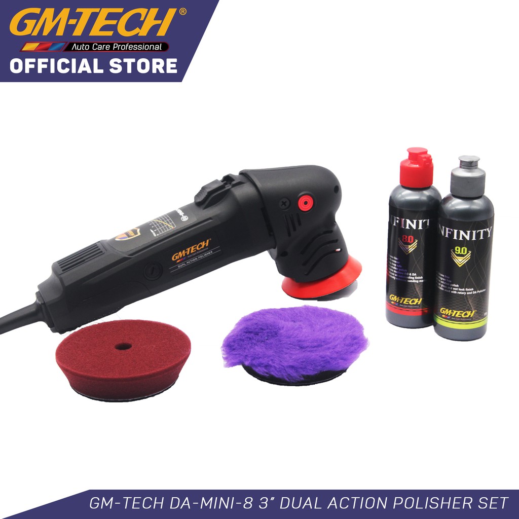 GM-TECH DA-MINI-8 Dual Action Polisher Set Orbital DA Polisher (8mm/3 ...