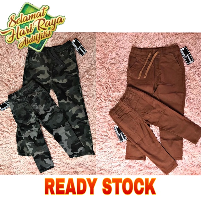 RAYA PROMO SELUAR BUDAK CORAK ASKAR DAN PLAIN COKLAT | Shopee Malaysia