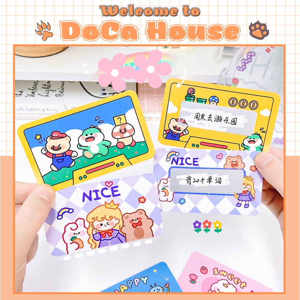 Set Of 20 Lucky Scratch Cards, Cartoon Handwriting Scratch Cards For ...