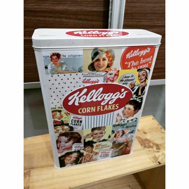 Retro kelloggs corn flakes cereal tin box embossed | Shopee Malaysia