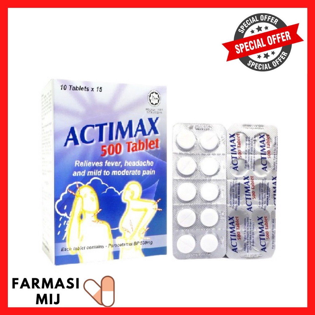 Actimax Paracetamol 500mg 1 strips 10 Tablets | Shopee Malaysia