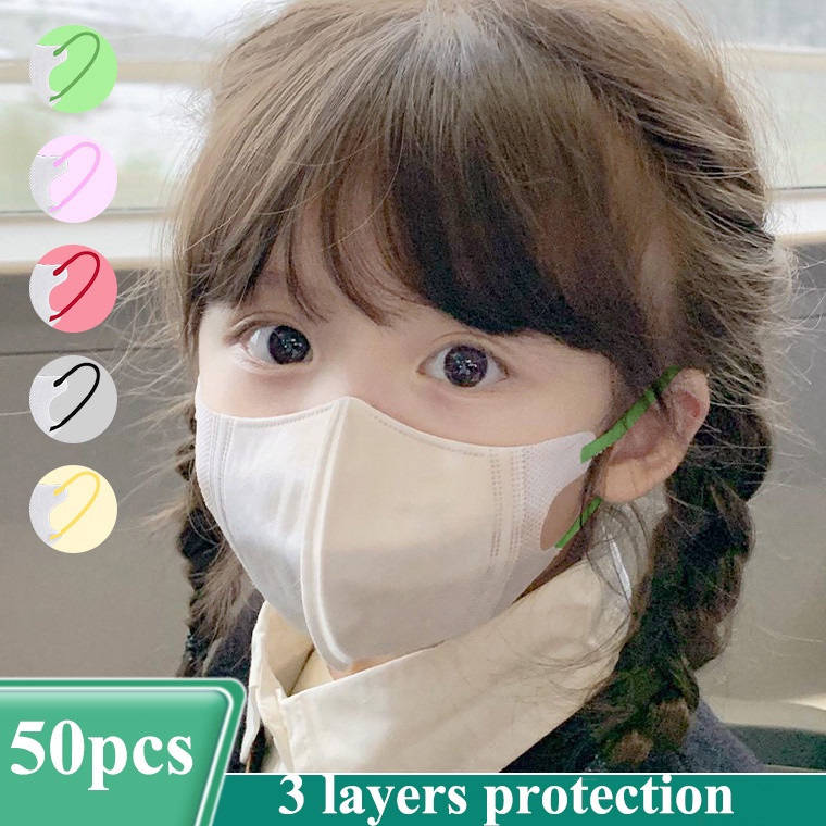 50pcs Kid Mask 3d Girl Boy Baby 0-12 Years Old Children Mask Mixed ...