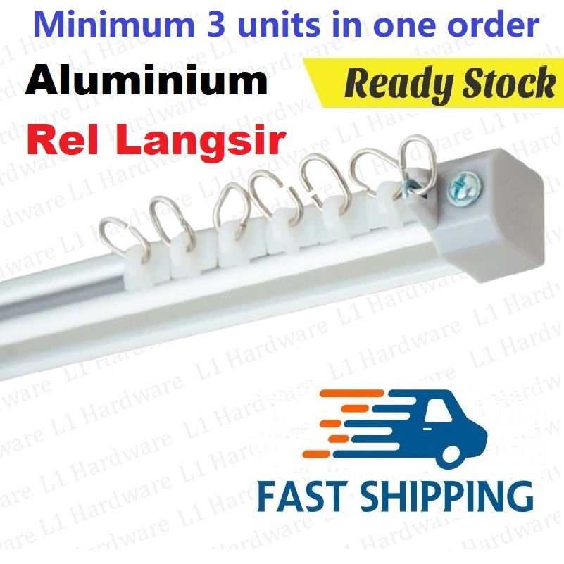 SUPER DOSO Single Full Set Aluminium Curtain Rail Curtain Track / Rel ...