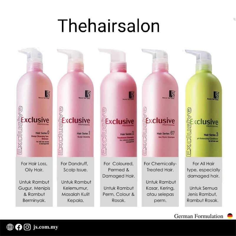 JS Beauty Hair system shampoo / Conditioner/Treatment Shampoo/ Deep ...