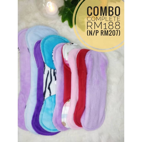 COMBO CLOTH PAD MODERN Kain Pad Moden IRIS | Shopee Malaysia