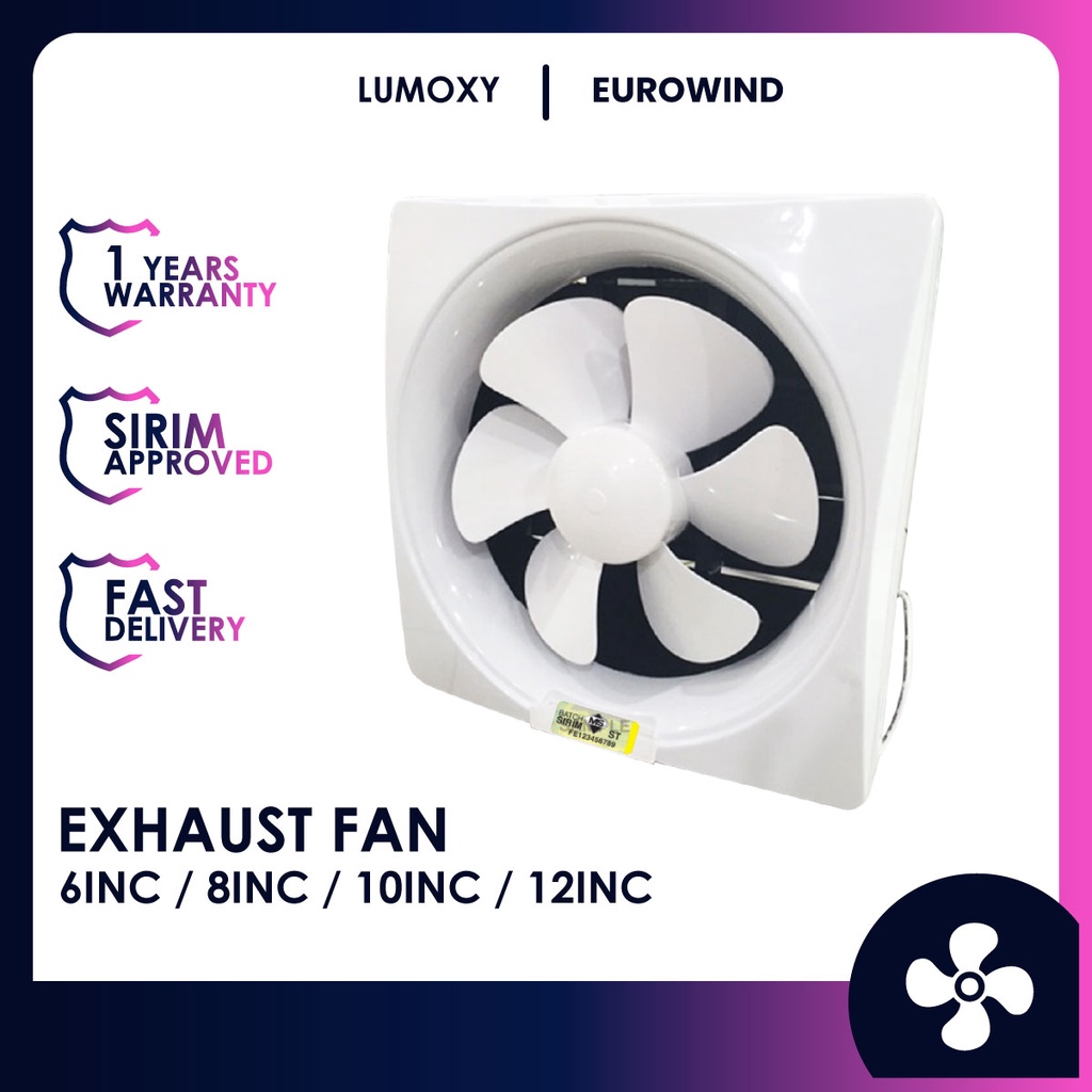 LMY_ SIRIM Wall Exhaust Fan 6" 8" 10" 12" Ekzos Air Ejector Ventilation ...