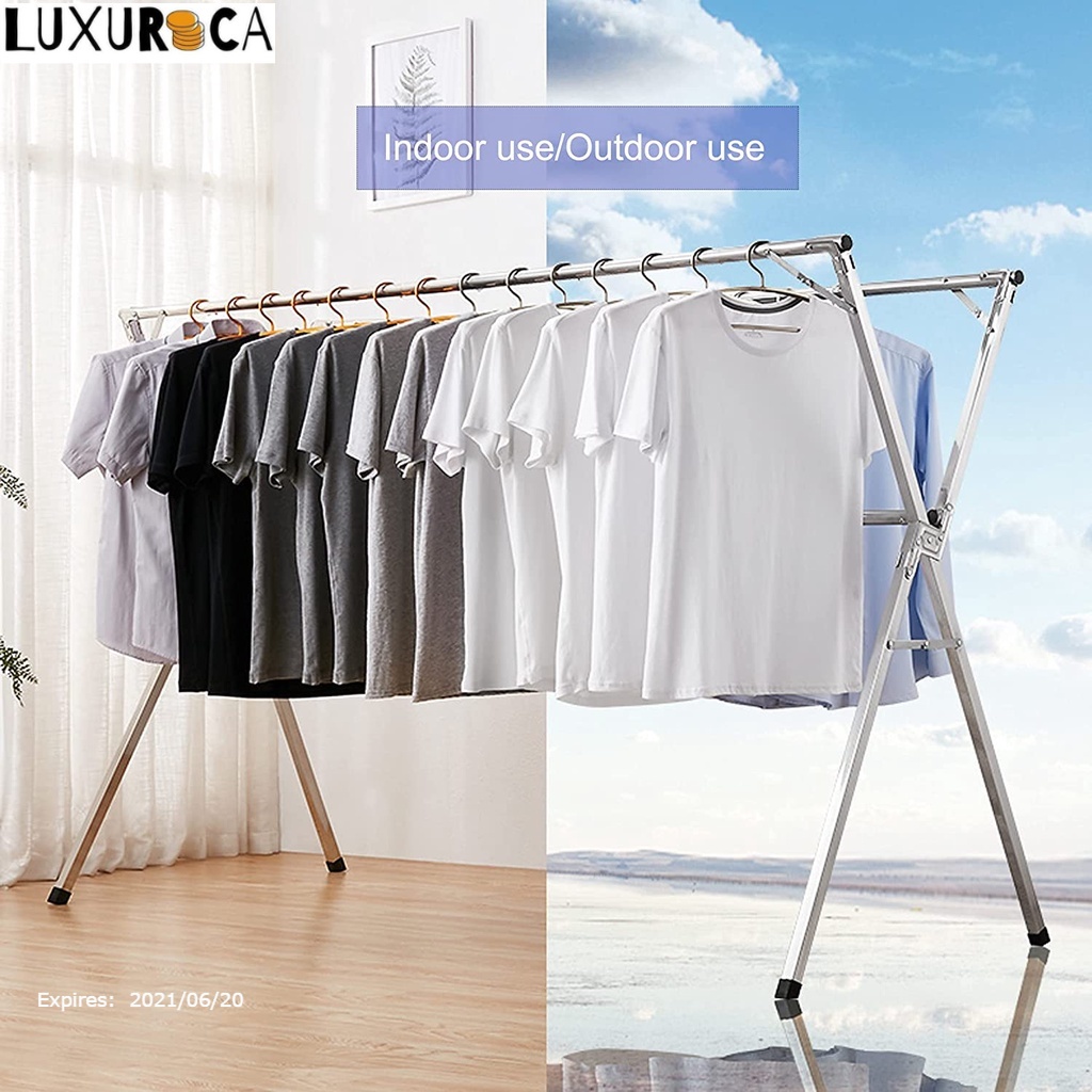 Ampaian Baju Home Foldable Extendable clothes rack Cloth Hanger/ Cloth ...