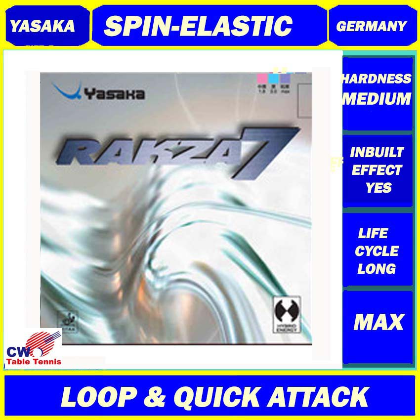 YASAKA Rakza 7 Spin-Elastic Inverted Table Tennis Rubber Getah Ping Pong Max ITTF Approved ...