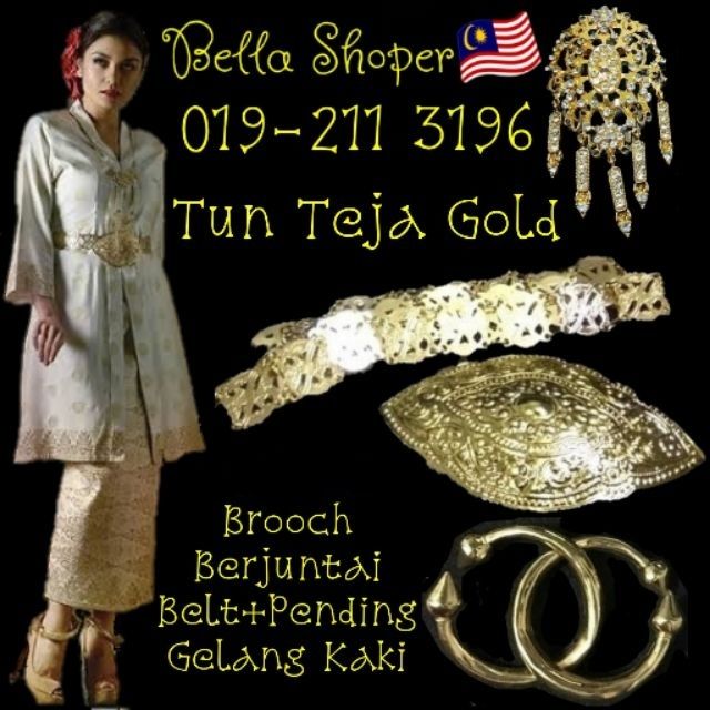 Tali Pinggang Baju Kebaya Pengantin Belt Besi Metal Gold Silver ...
