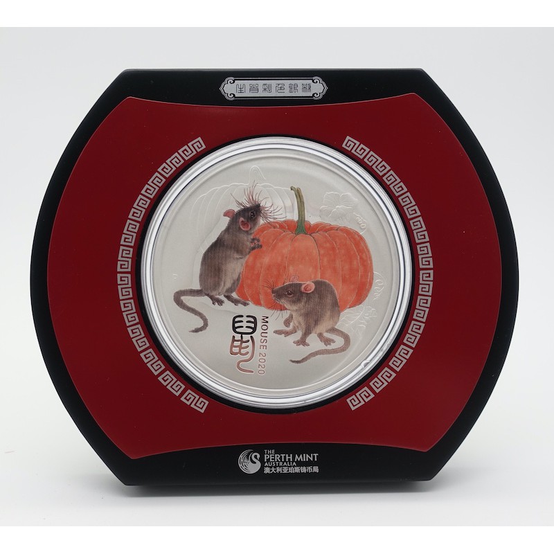 2020 Perth Mint Australia Lunar Mouse 1kg .9999 Silver Coin Coloured ...