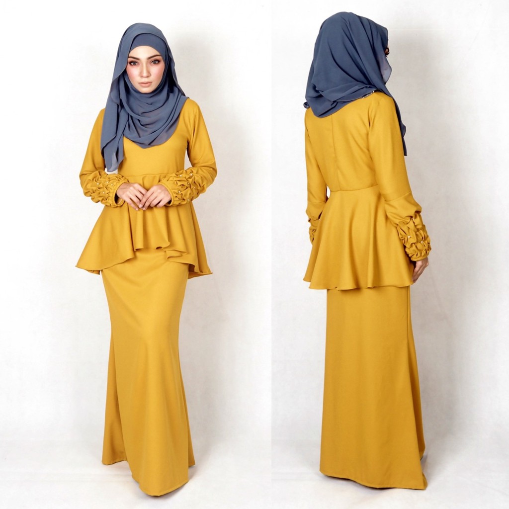 [Raya 2025] Muslimah Baju Kurung Moden Perplum Pearl Baju Kurung ...