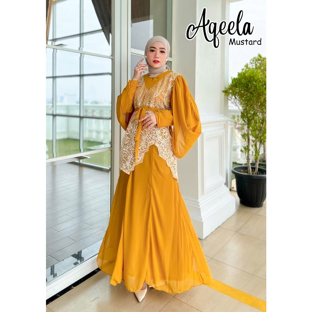 Aqeela Muslimah Bridesmaid Party Gown For Wedding Invitations | Shopee ...