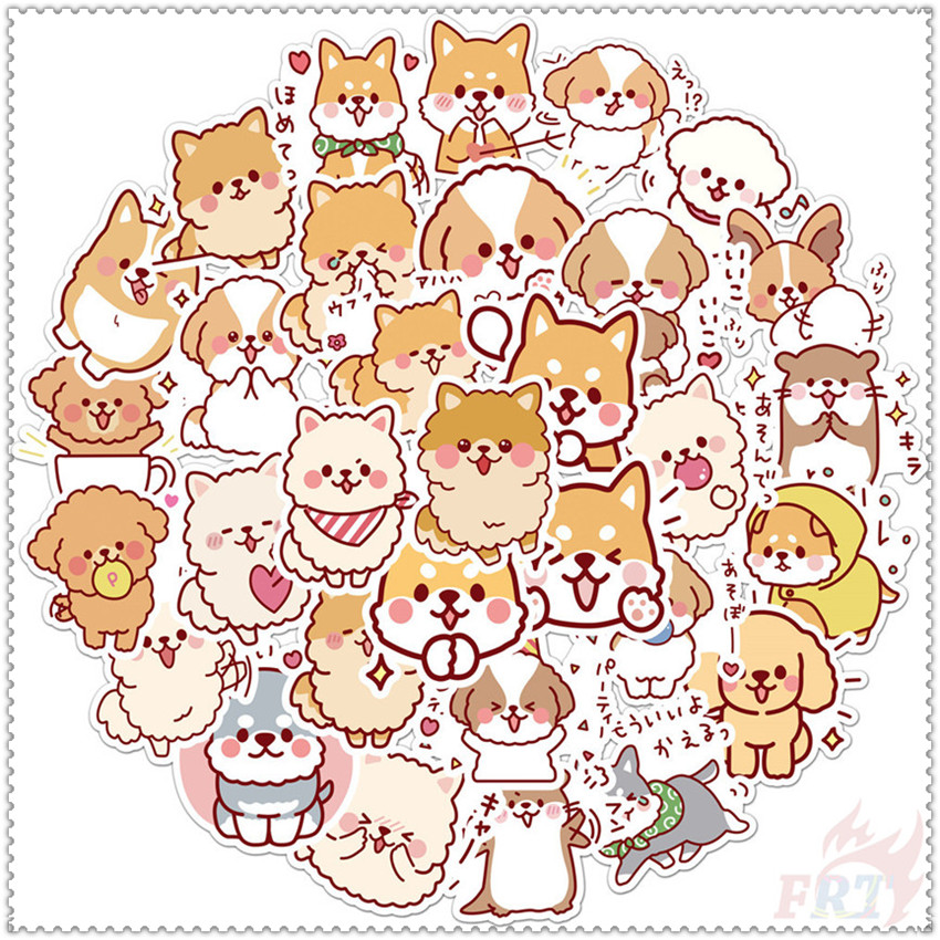 50Pcs/Set Kawaii Fluffy Dog - Cute Pets Poodle Corgi Shiba Inu Stickers ...