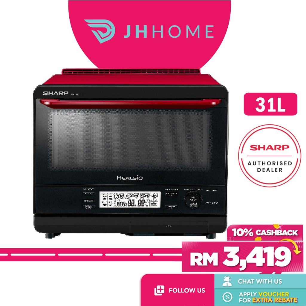 SHARP 31L Healsio Superheated Steam Oven 2 Layers Cooking Inverter with 34 Automatic Modes ...