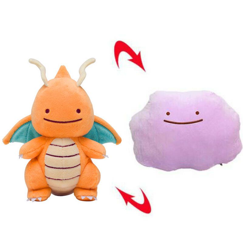 Anime Pokemon Dolls Ditto Reversible Pillow Cushion Transform Pikachu ...