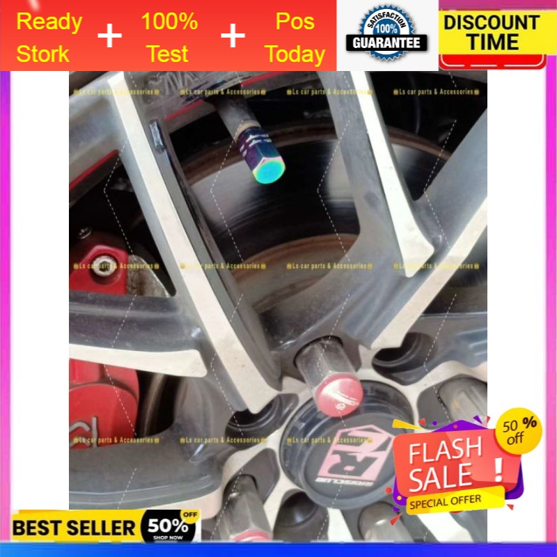 Titanium Nut Wheel Sport Rim Cap Rainbow Colour Air Tayar Valve Tire ...