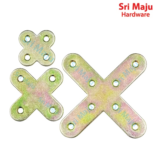 MAJU CBI-YZ20 Yellow Zinc Metal Flat Cross Bracket Mending Plate Bracket Corner Connector Brace ...